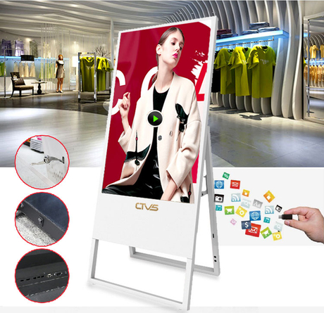 43" Ultra Slim Portable Digital Poster Indoor LCD Display Ads Boards