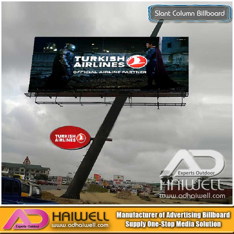 Outdoor Slant Shape Billboard Flex Banner Construction for Sale |Adhaiwell