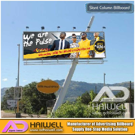 Oblique Column Outdoor Galvanized Billboard |Adhaiwell