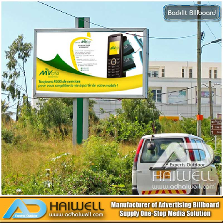Outdoor LED Lighting Backlit Advertising Billboard Structure - Adhaiwell