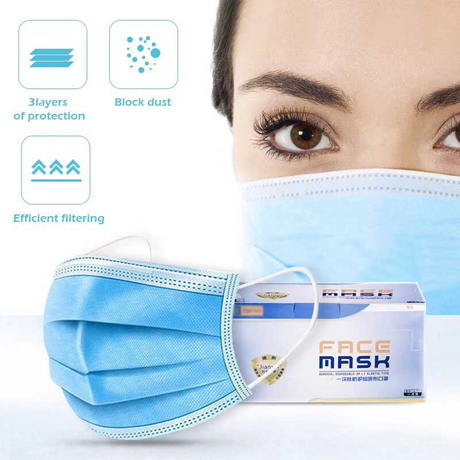3Ply Disposable Civil Protective Face Mask | China Factory